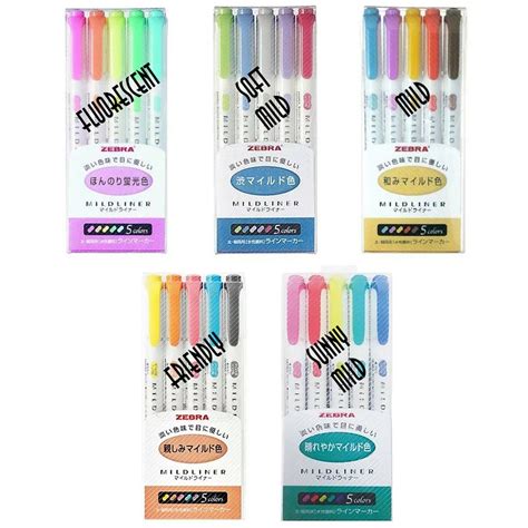 Zebra Mildliner Soft Mild Mildliner Set Of 5 Blue Package Set Wkt7 5c