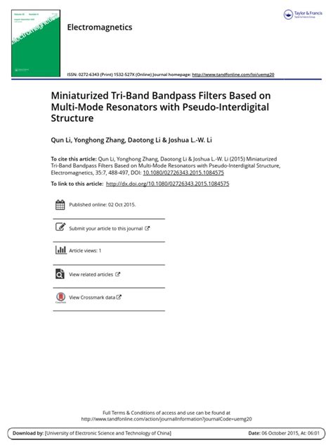 Miniaturized Tri Band Bandpass Filters Based On Multi Mode Resonators With Pseudo Interdigital