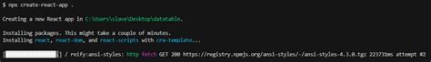 Solved Command For Creating React App Has Stuck While Fetching Files