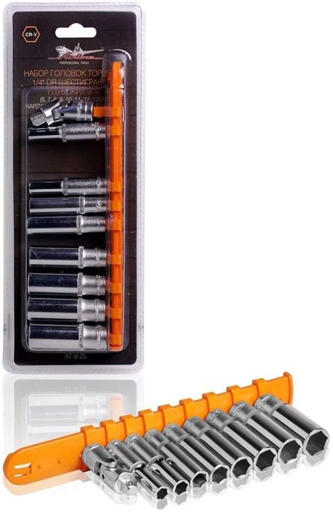 Характеристики Набор головок AIRLINE AT-9-25, 9 предметов (1412537 ...