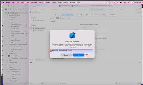 ios sdk app groups setup