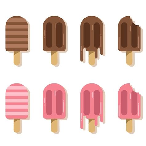 Delectable Popsicle Illustrations With Striped And Solid Patterns