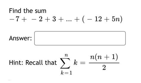 Solved Find The Sum Answer N Chegg Com