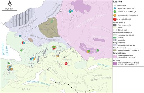 Location Map Of The Li Deposits Table 4 In Europe Modified After