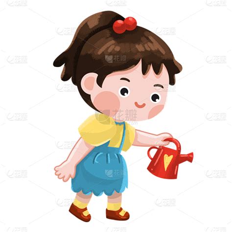 手绘风 儿童人物贴纸 女孩素材 花瓣网