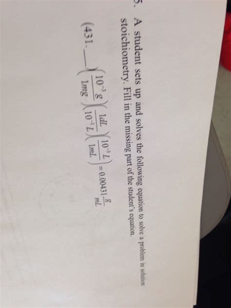 Solved 5 A Student Sets Up And Solves The Following