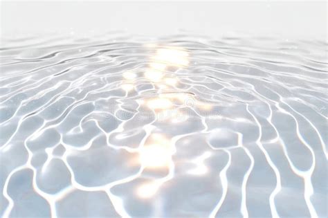 Serene Water Surface Texture With Splashes And Bubbles Abstract Nature Background In White And
