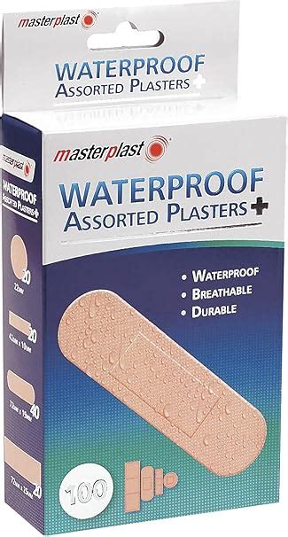 Masterplast Waterproof Assorted Plasters 100 Pack Mixed First Aid