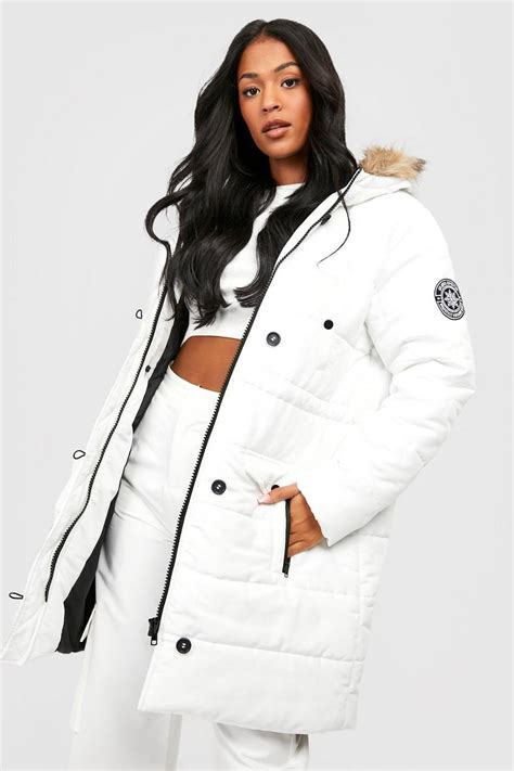 Womens White Parka Fur Trim Top Sellers