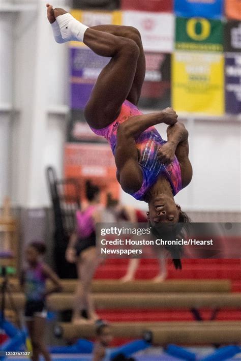 Olympic Gymnast Simone Biles Does A Twisting Flip As She Does A News Photo Getty Images