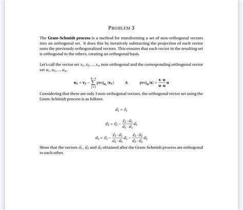 Solved The Gram Schmidt Process Is A Method For Transforming