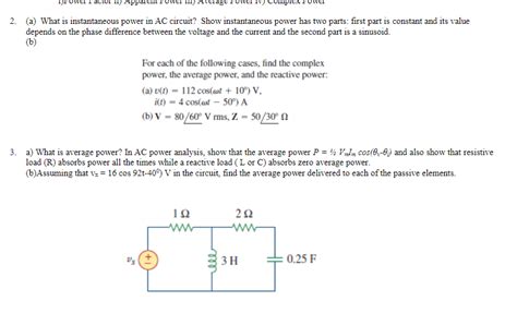 Solved APP A What Is Instantaneous Power In AC Circuit Chegg Com