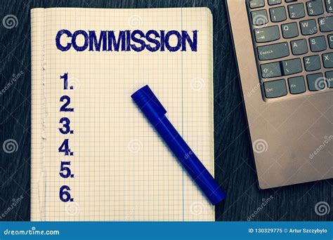 Text Sign Showing Commission Conceptual Photo Instruction Comanalysisd Role Given To A