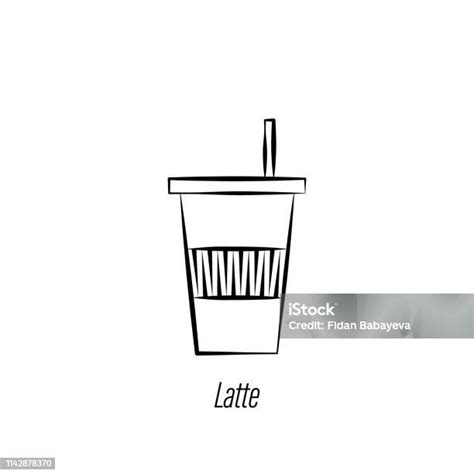 커피 라 떼 손 그리기 아이콘입니다 커피 그림 아이콘의 요소입니다 기호와 기호는 웹 로고 모바일 앱 Ui Ux에 사용할 수 있습니다 개념에 대한 스톡 벡터 아트 및 기타