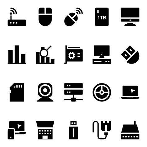Glyph Icons For Computer Hardware 20410000 Vector Art At Vecteezy
