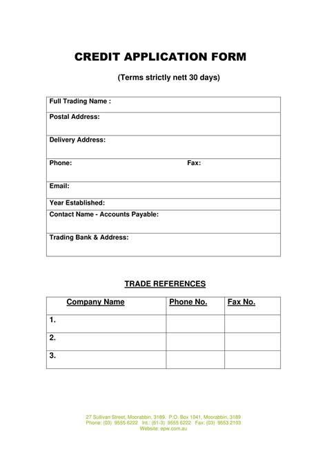 Free Printable Credit Application Form Templates [pdf Word]