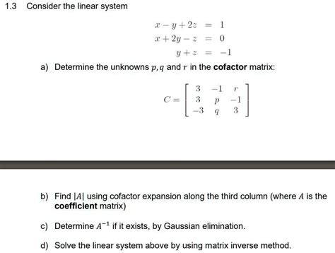 solved 1 3 consider the linear system 2 y 22 x 2y