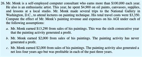 Solved 26 Mr Monk Is A Self Employed Computer Consultant