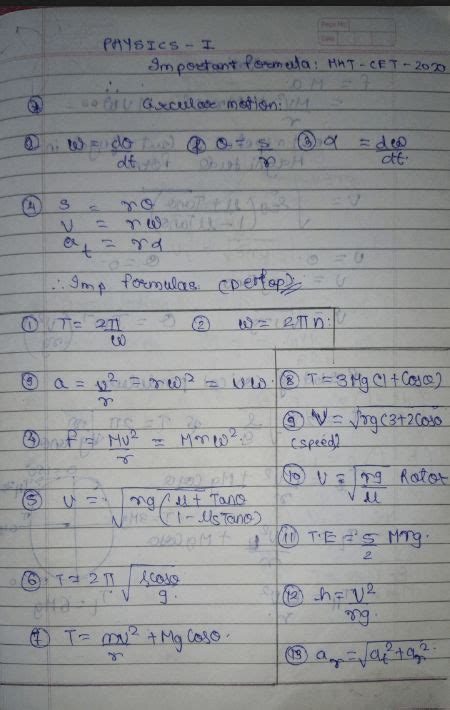 Physics Class 12 Formulas Book For Board And Mhtcet Physics Physics