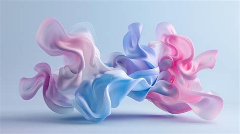 An Abstract 3d Rendering Of Blue And Pink Flowing Shapes Premium Ai Generated Image