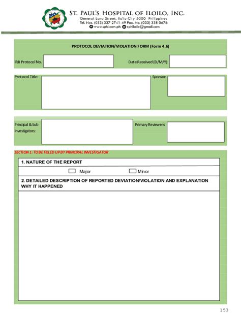 Fillable Online Protocol Deviationviolation Form Form 4 Fax Email
