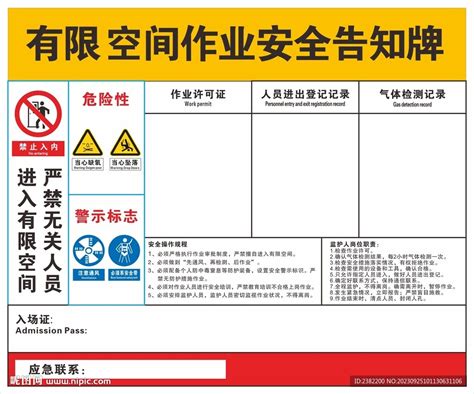 有限空间作业安全告知牌设计图 广告设计 广告设计 设计图库 昵图网
