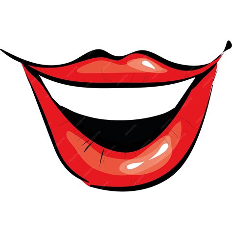 Premium Vector Smiling Mouth Vector Cartoon Illustration Icon On White