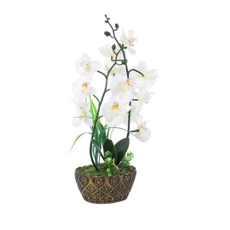 Planta Artificiala Jyh 3370 Orhidee Alb 42 Cm Dedeman