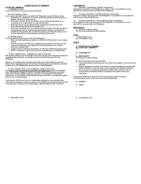 Classification Of Taxpayer Pdf Capital Gains Tax Income Tax