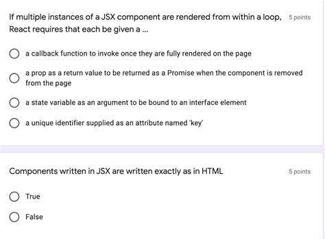 Solved If Multiple Instances Of A JSX Component Are Rendered Chegg