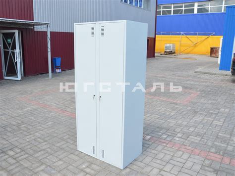 Шафа металева для одягу двосекційна збірна розбірна ціна