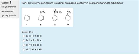 Solved Rank The Following Compounds In Order Of Decreasing