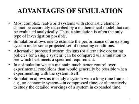 Ppt Advantages Of Simulation Powerpoint Presentation Free Download