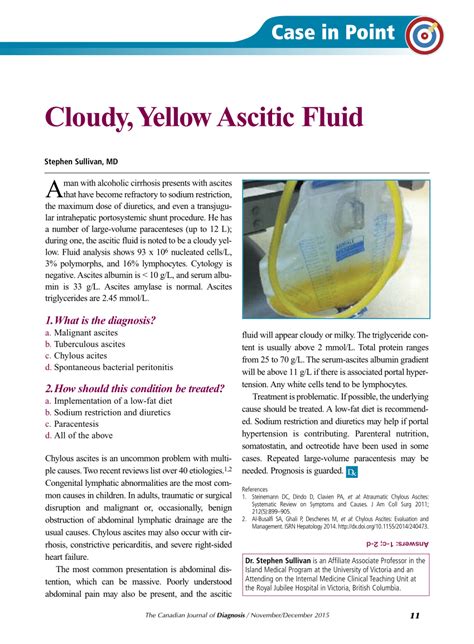 Pdf Cloudy Yellow Ascitic Fluid Chylous Ascites