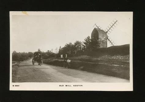 Kent Keston Old Mill Windmill Lady On Bicycle Delivery Cart C1900s Rp