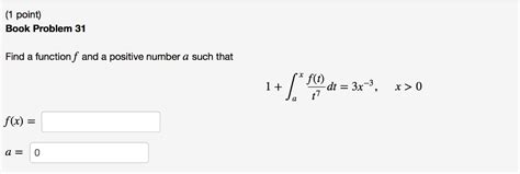 Solved 1 Point Book Problem 31 Find A Function F And A Chegg Com