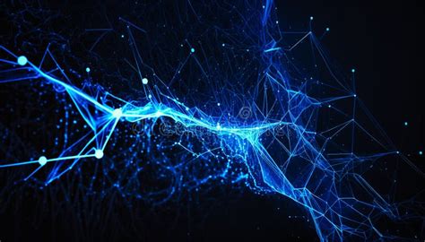 Abstract Blue Digital Background Big Data Visuali Generative Ai Stock Illustration