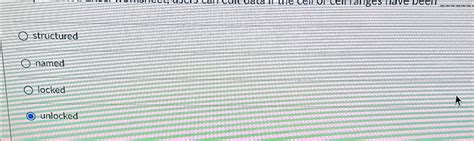 Solved In A Protected Excel Worksheet Users Can Edit Data