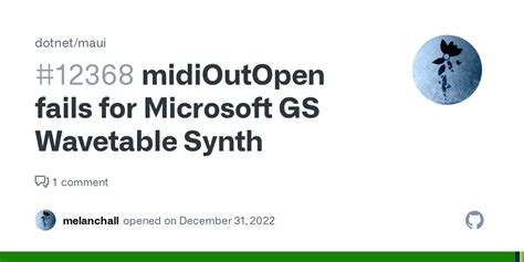 Midioutopen Fails For Microsoft Gs Wavetable Synth · Issue 12368