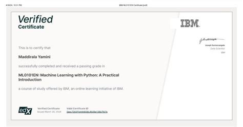 maddirala yamini on linkedin machinelearning ibm edx