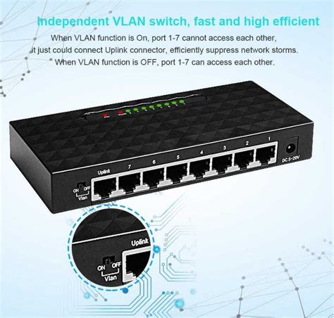 8 Port Fast Vlan Switch Auto Uplink Switch 71 Dc Ip Nvr 8 Портов Суич