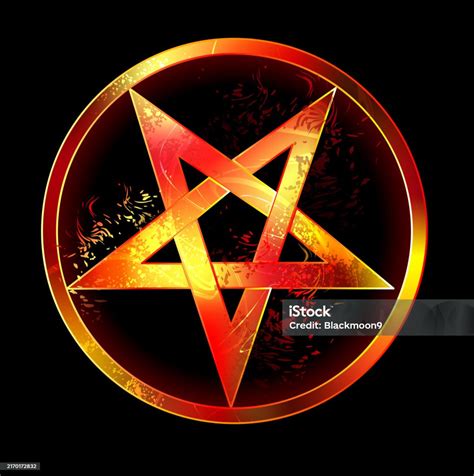 Fire Demonic Pentagram Stock Illustration Download Image Now Circle