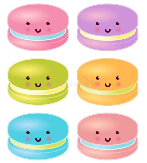 Cute Macaron Character Vector Illustration Stock Vector Illustration Of Almond Christmas