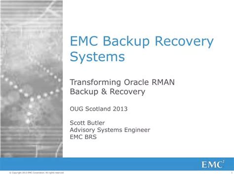 PPT EMC Backup Recovery Systems PowerPoint Presentation Free Download ID