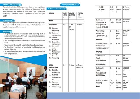 Fee Structure And Course Brochures Tumaini Institute