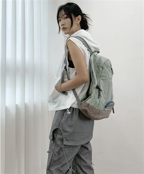 Y2k노트북 슈링 나일론백팩 스트링백팩 가벼운가방 2colors 노트북수납가방 에이블리