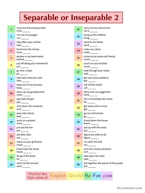 Phrasal Verbs Separable Or Inseparable Pdf