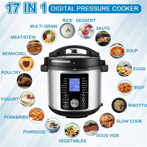 Pressure Cooker Air Fryer 6qt 1500w 17 In 1 Air Fryer Electric