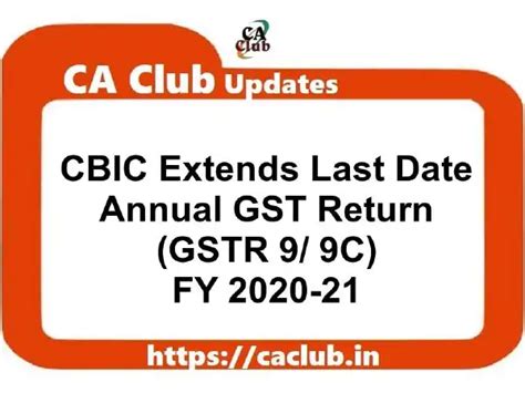 Last Date Extended For Annual GST Return GSTR 9 9C For FY 2020 21 CBIC FinTax Blog