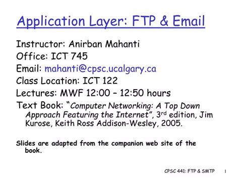 Ppt Application Layer Ftp And Email Powerpoint Presentation Free